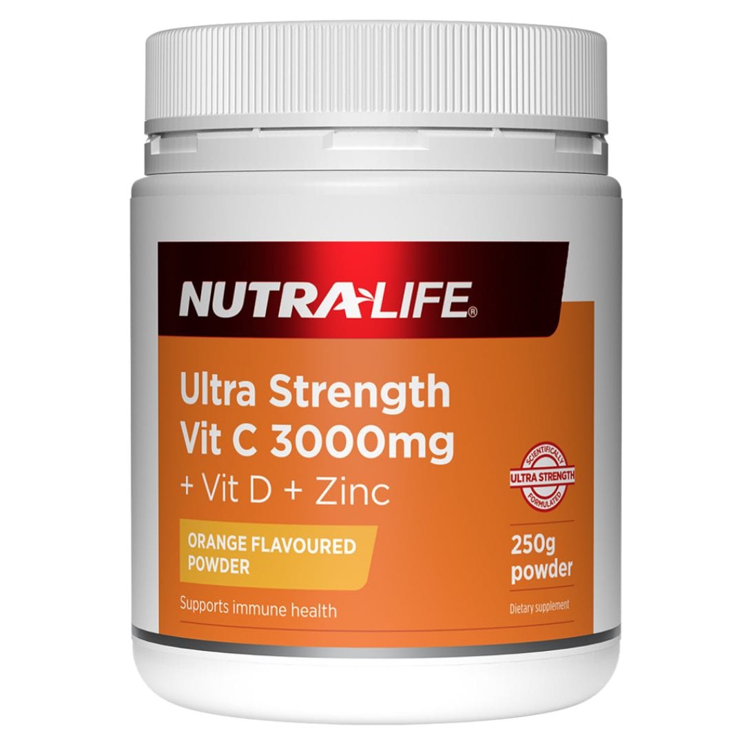 Nutra-Life Ultra Strength Vit C 3000mg + Vit D + Zinc Powder ...