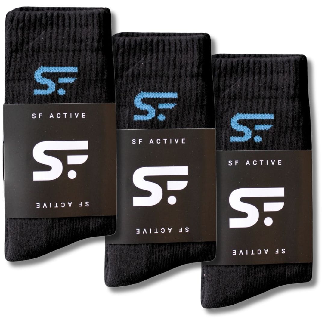 SF Active Cushion Crew Socks - 3 Pack – Sportsfuel Supplements NZ