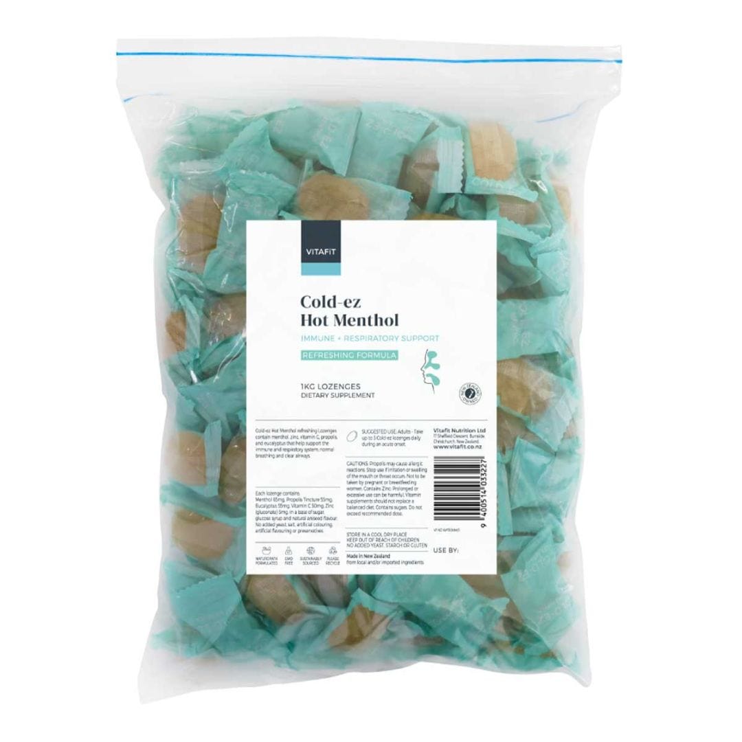 Vitafit Hot Menthol Cold-Ez Lozenges 1kg – Sportsfuel Supplements NZ